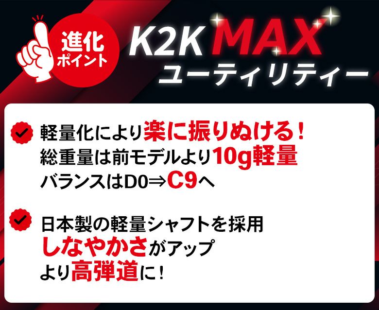 キャスコ K2K MAX ワンレングス ユーティリティーの通販 テレ東アトミックゴルフ